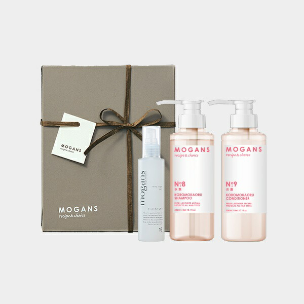【楽天市場】プレゼント ギフト MOGANS (モーガンズ) 衣薫 ころもかおる ノンシリコン アミノ酸 シャンプー/コンディショナー 各1本＋スタイリングヘアミスト 1本セット | 母の日 ...
