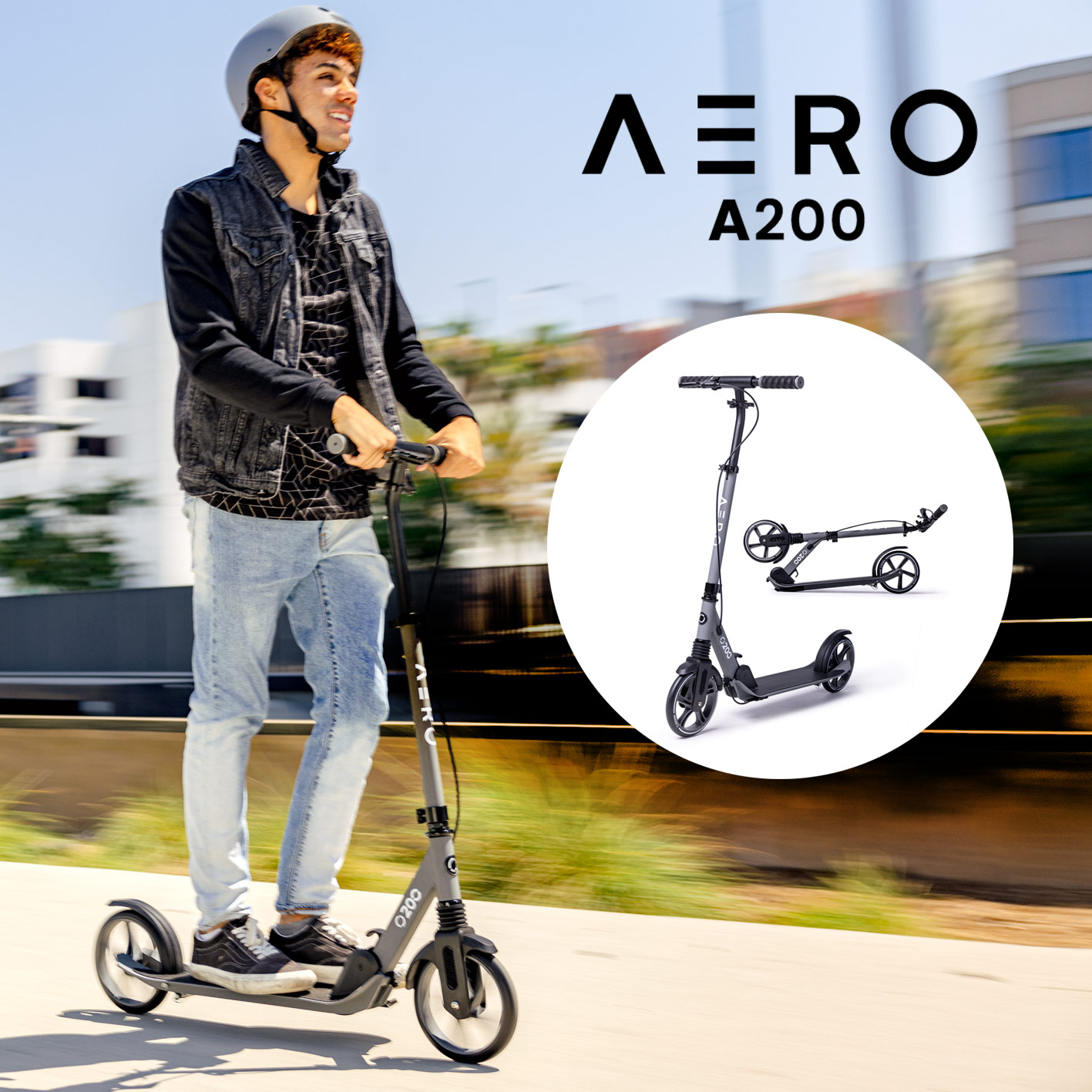 【楽天市場】エアロモビリティ スクーター A200 AERO エアロ スクーター200【1534】スクーター キックスクーター 折りたたみ キックボード ビッグホイール ...