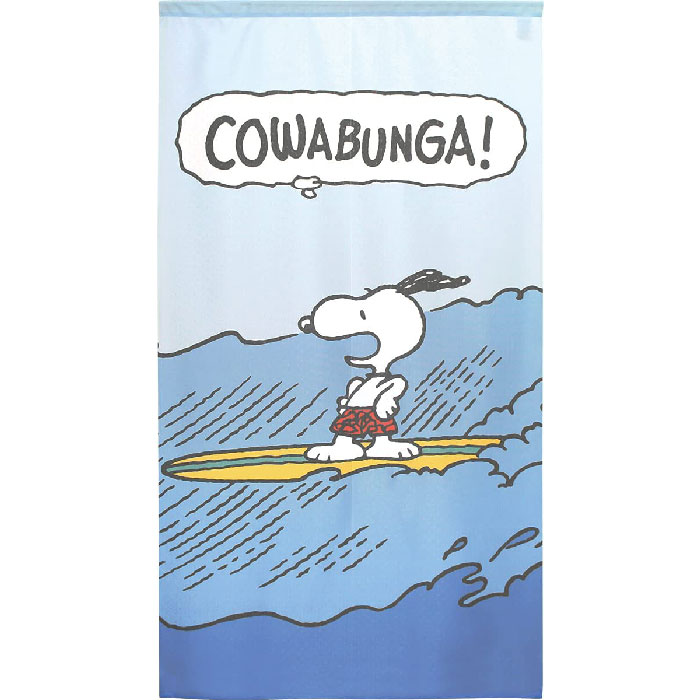 【楽天市場】のれん スヌーピー PEANUTS SNOOPY シリーズ COWABUNGA! 85×150cm 95205：木馬家具