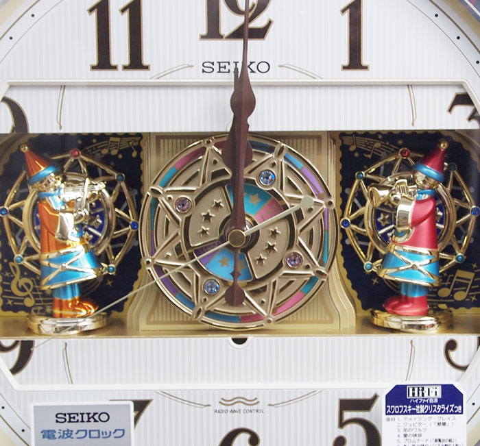 【楽天市場】【動画あり】セイコー ウエーブシンフォニー からくり時計 電波掛け時計 クリスタライズスワロフスキーエレメント付き RE559H ...