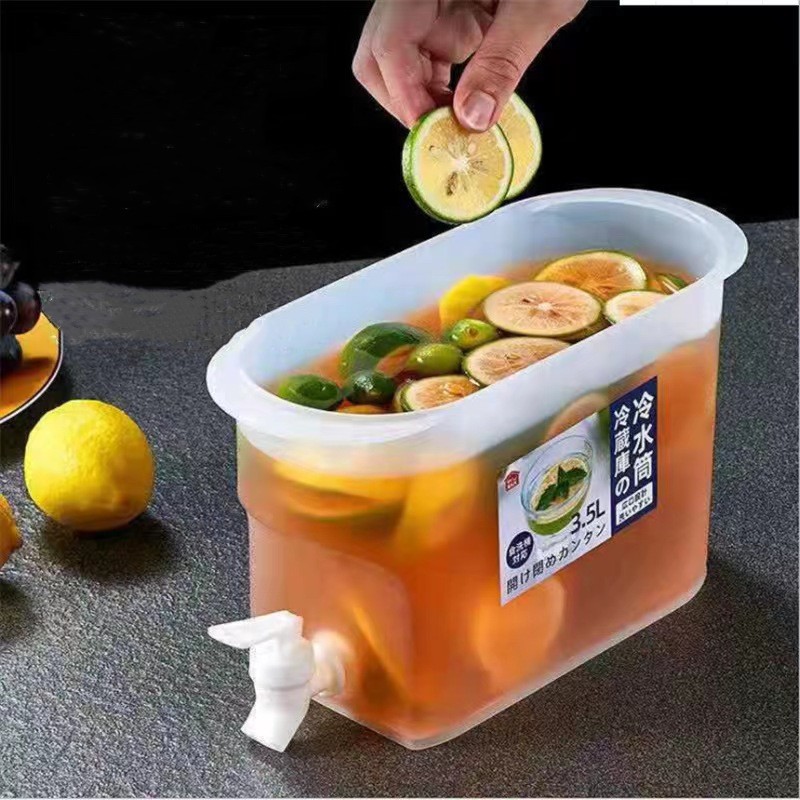 【楽天市場】3.5 L冷水バケツ冷蔵庫レモン冷水冷泡瓶冷水ポット蛇口付き冷水ポット：Ms.momo 楽天市場店