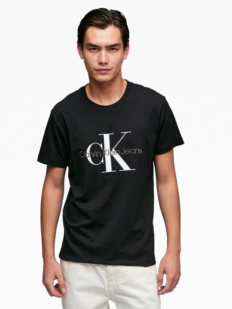 【楽天市場】Calvin Klein Jeans【カルバンカルバンクラインジーンズ】モノグラムエンブロイドTシャツ Black BEH ...