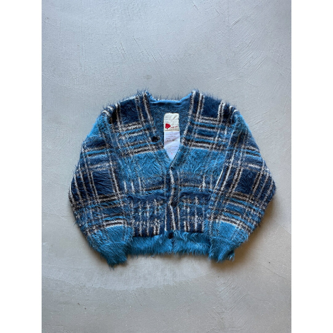【楽天市場】SEVESKIG|セブシグ Lustre Check Knit Cardigan BLUE (KN-SV-NGA-1001) 25AW 25秋冬 トップス カーディガン ニット ...
