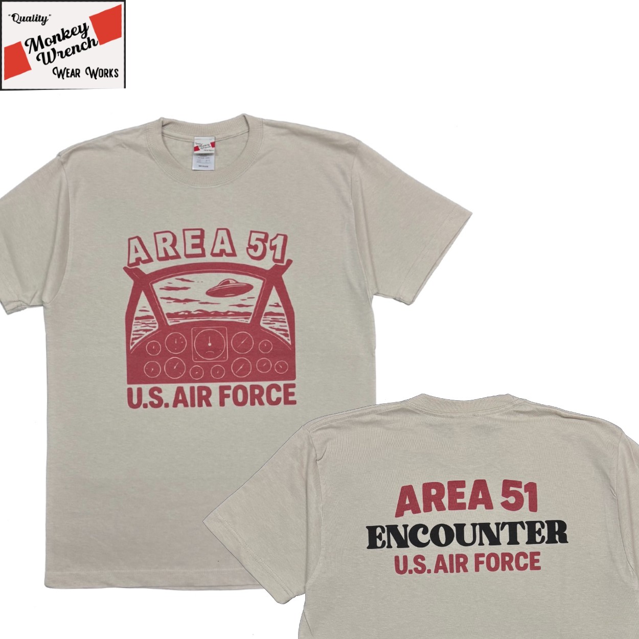 【楽天市場】”AREA51” SHORT SLEEVE TEE / SAND / MONKEY WRENCH WEAR WORKS / 半袖T ...