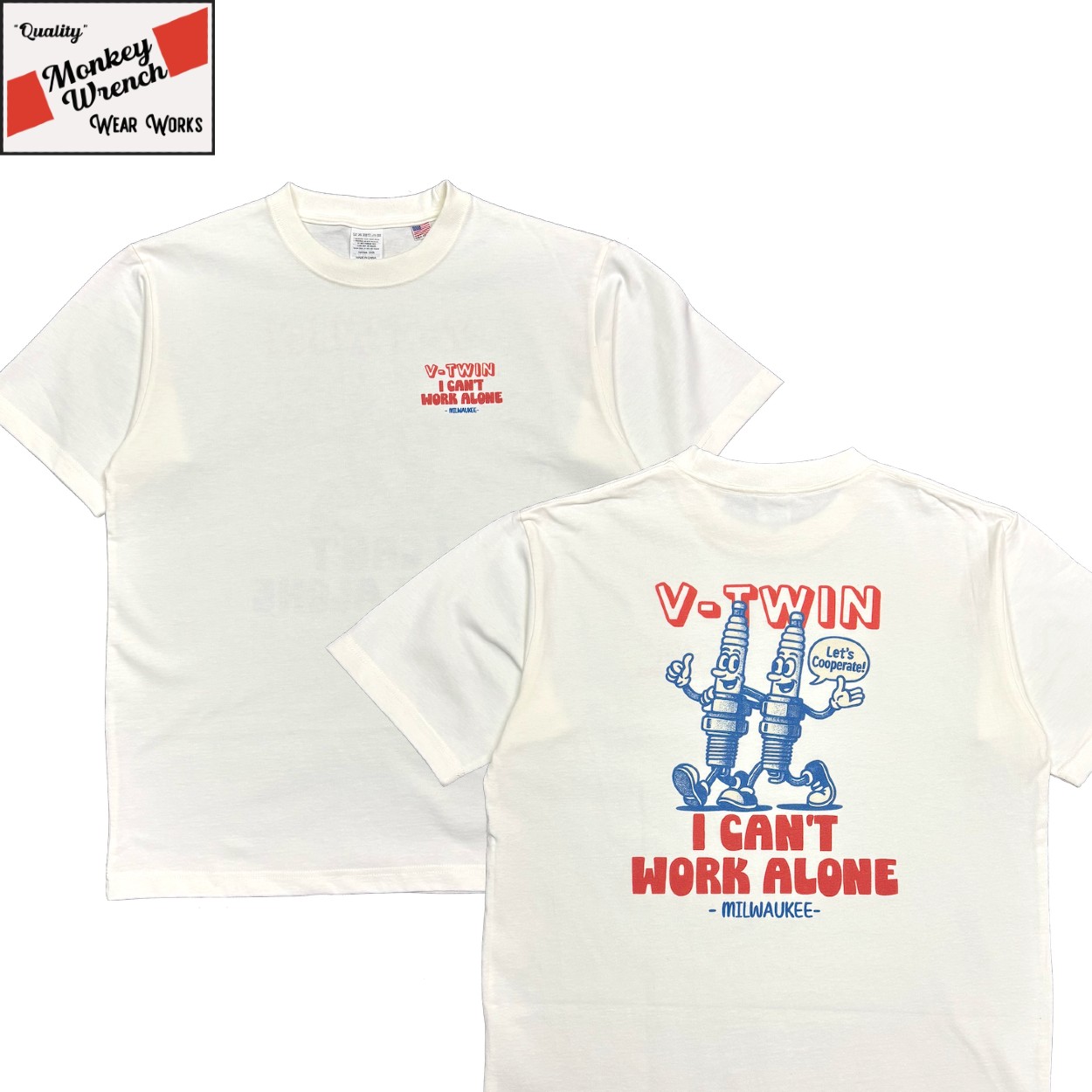 【楽天市場】"V-TWIN" SHORT SLEEVE T-SHIRT / NATURAL / MONKEY WRENCH WEAR ...