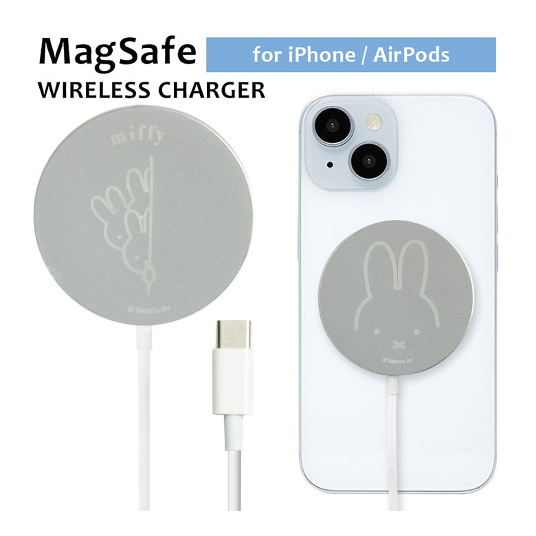 【楽天市場】(2/10日限定15%OFFクーポン) ミッフィー MagSafe ワイヤレスチャージャー Type-C入力 マグネット Qi対応 ...