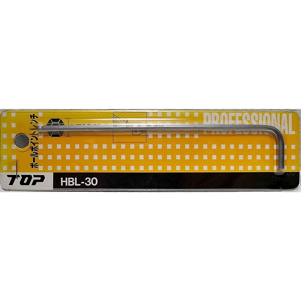 【楽天市場】トップ工業 TOP ボールポイント 六角棒レンチ ロングタイプ 最大25°傾け可能 対辺3.0mm 全長127mm HBL-30：モノパ！楽天市場店