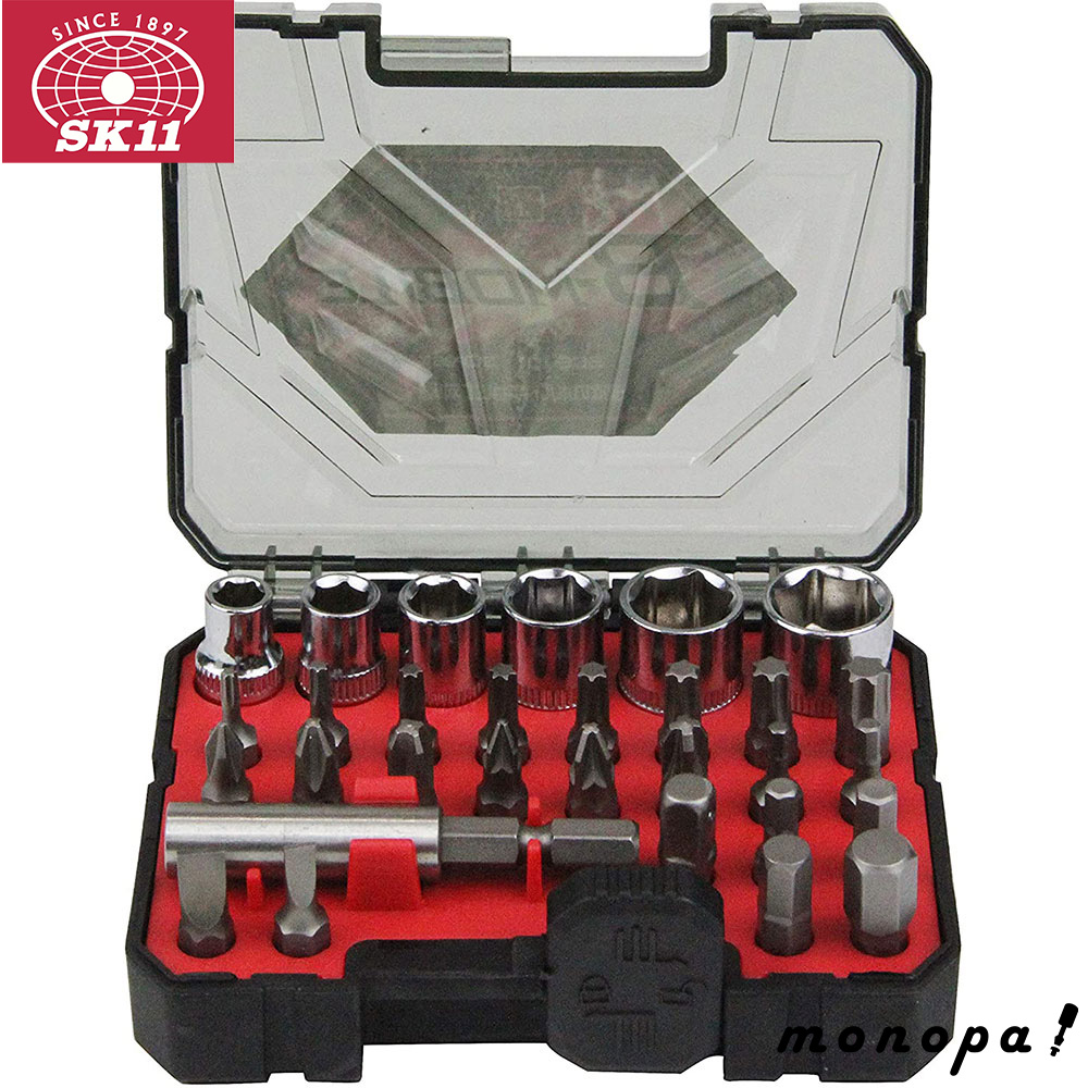 【楽天市場】SK11 藤原産業 B-MOBILE ビット&1/4sqソケット&アダプター 30点セット SCS-101 送料無料：モノパ！楽天市場店