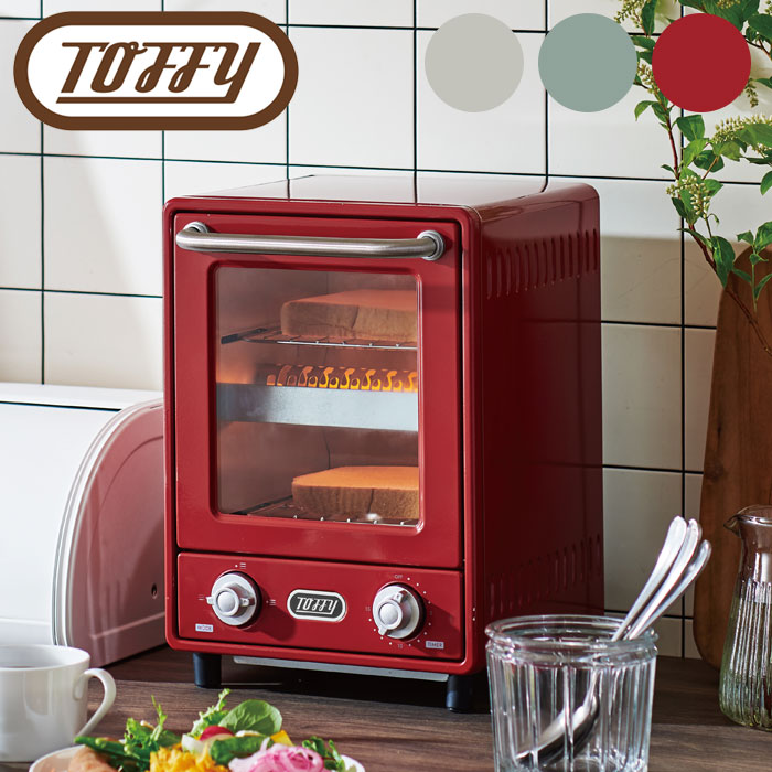 【楽天市場】Toffy トフィー オーブントースター 縦型 スリム 2段 アクア ホワイト レッド K-TS4 トースター オーブン パン焼き器 調理家電 家電 タイマー 火力切替 焼きムラ ...
