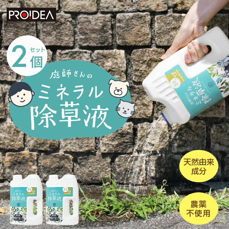 【楽天市場】【500円OFFクーポン】2個セット PROIDEA 庭師さんのミネラル除草液 2L×2 除草 天然由来成分 無害 安全 草取り 雑草 芝 安全 ガーデニング 庭 農薬不使用 草 ...