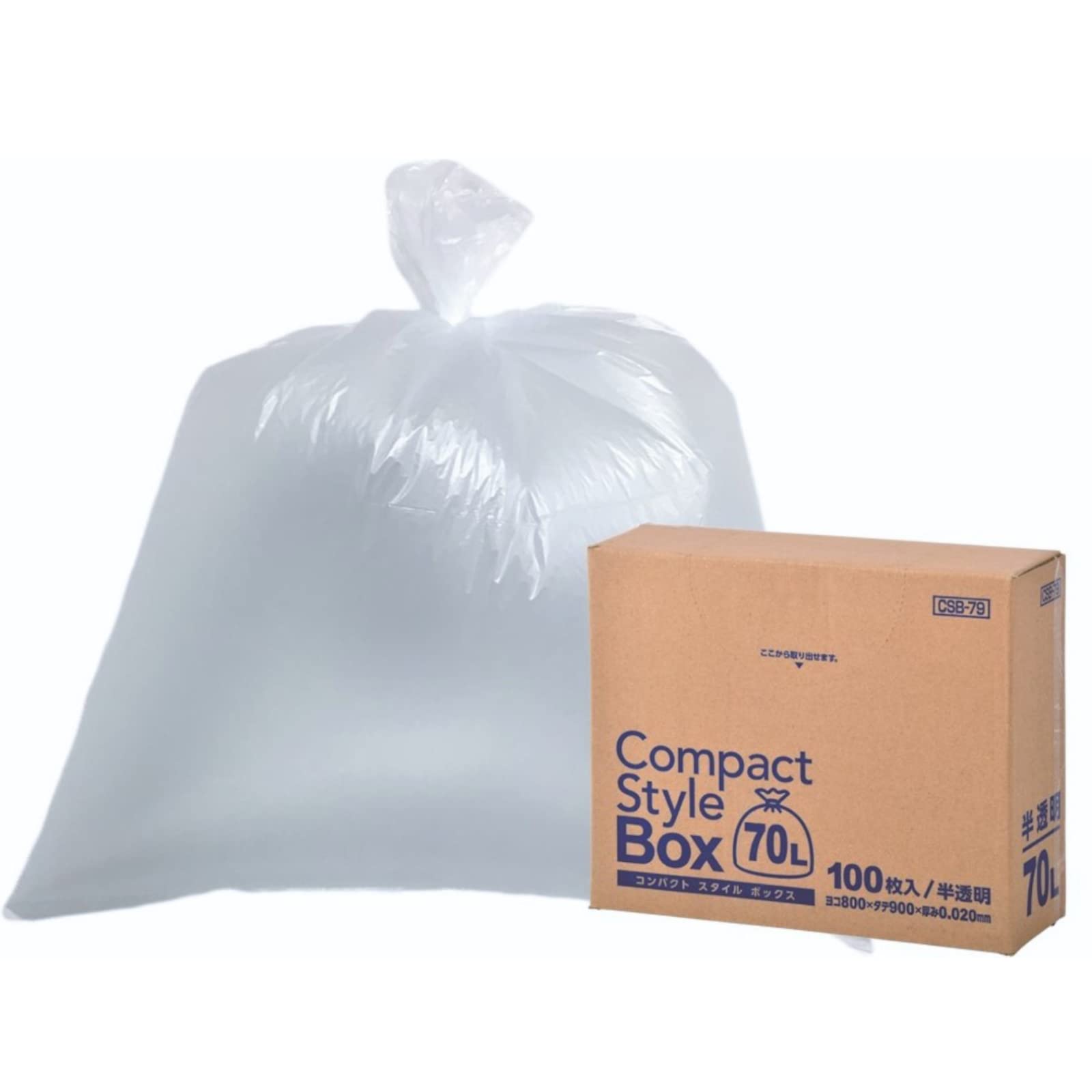 【楽天市場】CSB79 コンパクトスタイル 45LBOX半透明100枚 容量100枚 ジャパックス ゴミ袋・ポリ袋：MONOW 公式ショップ
