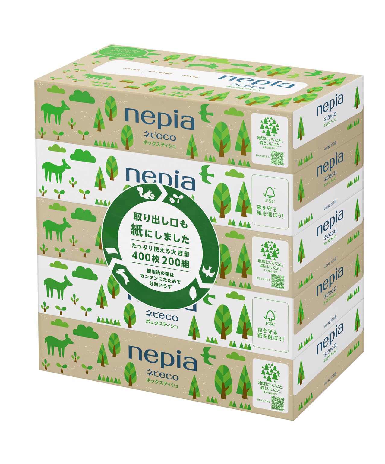 【楽天市場】ネピアネピECOティシュ200組5コパック 容量5コ王子ネピア ティッシュ：MONOW 公式ショップ
