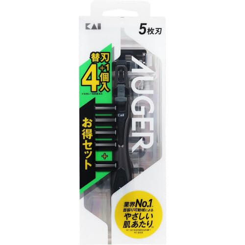 【楽天市場】AUGERホルダー 替刃4個付 容量4ｺ 貝印 男性用カミソリ：MONOW 公式ショップ