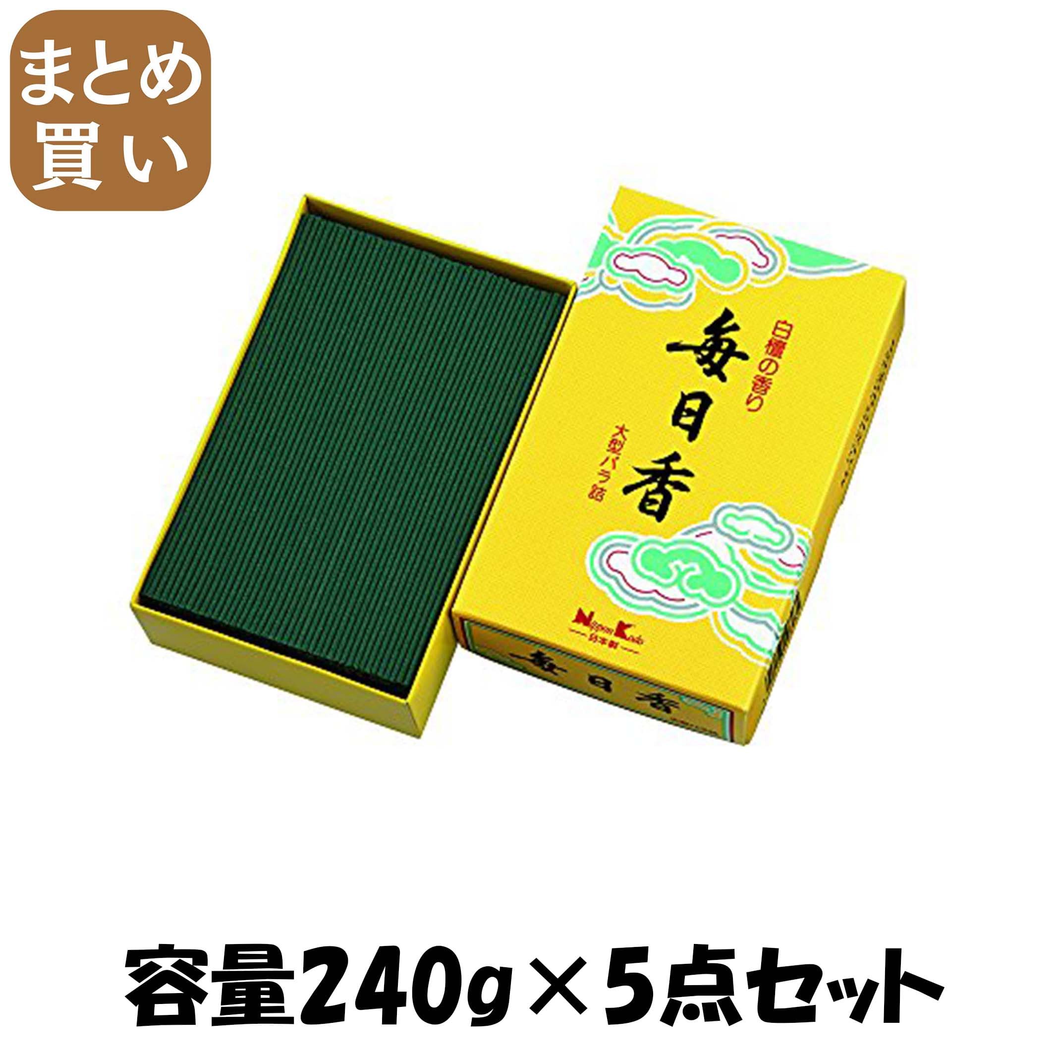 【楽天市場】【まとめ買い】毎日香大型バラ 容量240G×5点セット 日本香堂 お線香：MONOW 公式ショップ