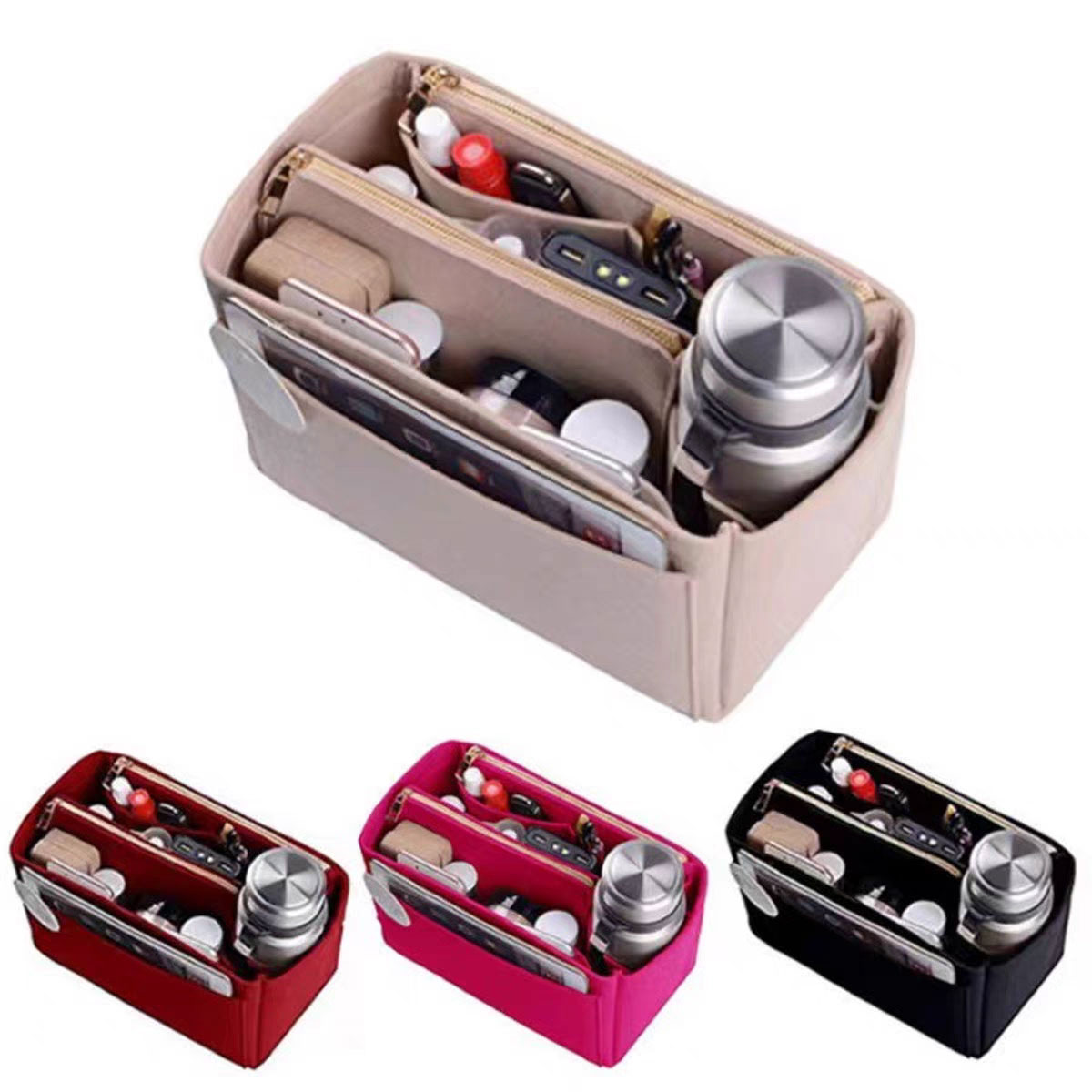 【楽天市場】バッグインバッグ 自立 軽い レディース フェルト素材 ポリエステルフェルト ツールボックス 仕切り 母の日：Monuso