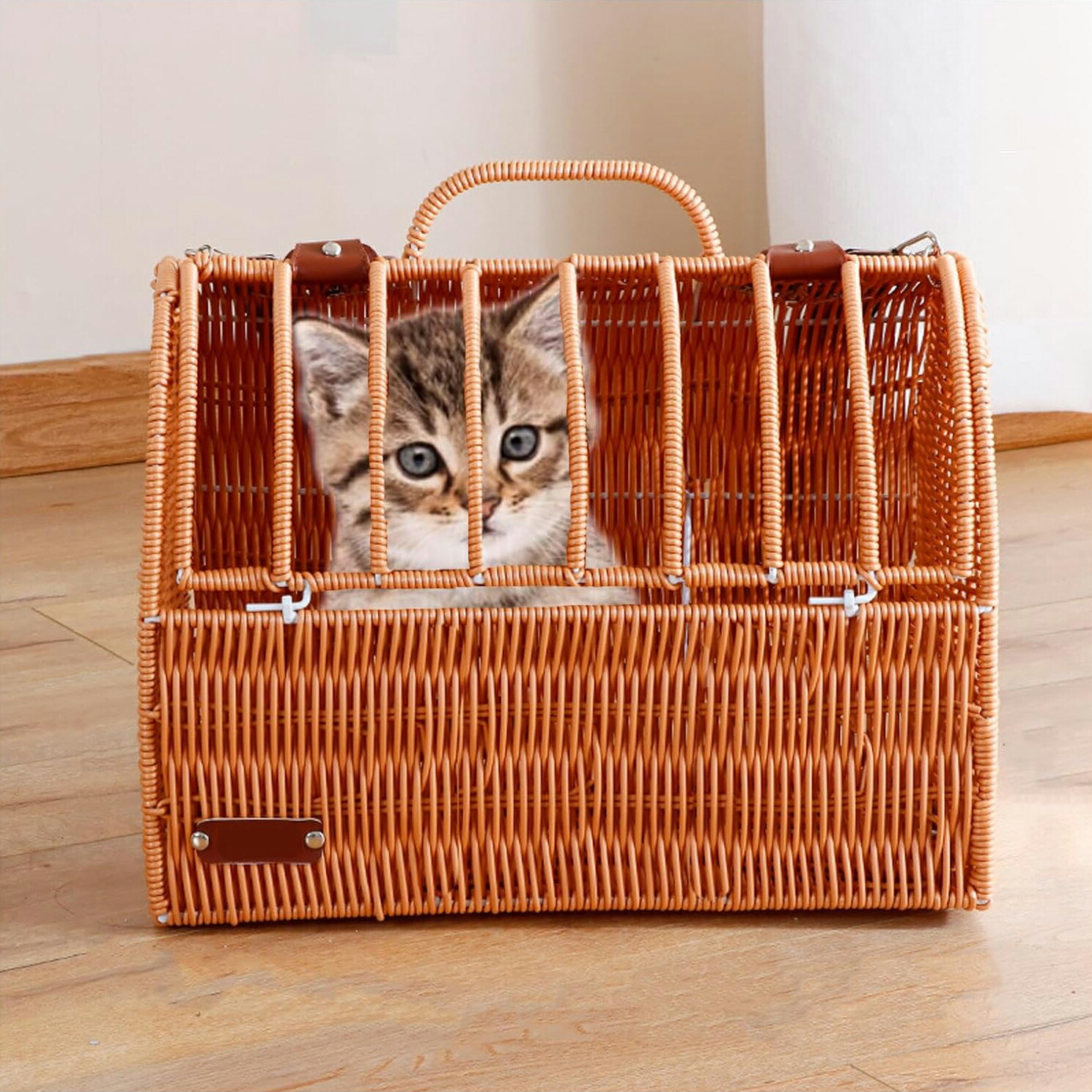 【楽天市場】猫バッグ 肩ひも付き 夏用 涼しい 通気性 洗える 持ち運び 竹編み おしゃれ アウトドア 手編みラタン キャットケージ 猫バッグ 犬猫兼用 天然素材 安定な構造 丈夫：Monuso