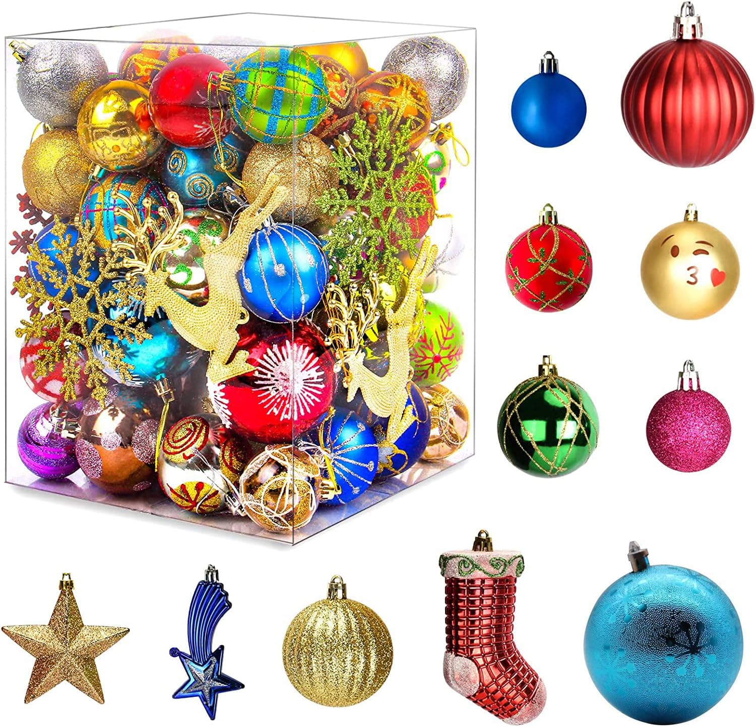 【楽天市場】クリスマス装飾品ボール 60-70個入り 豪華セット 飾り 多彩 北欧風 おしゃれ クリスマスツリー 喫茶店 部屋 店舗装飾 新年 家庭用 雰囲気が良い 装飾（タイプをランダムに ...