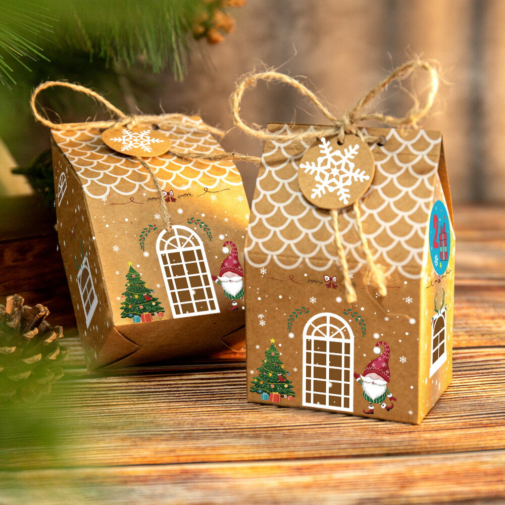 【楽天市場】24枚セット 2024クリスマスカレンダー シール付き 丸紐付き 箱 手作り ラッピング 袋 紙袋 ギフト 包装 クリスマス袋 クリスマス飾り ギフトバッグ クリスマスツリー飾り ...