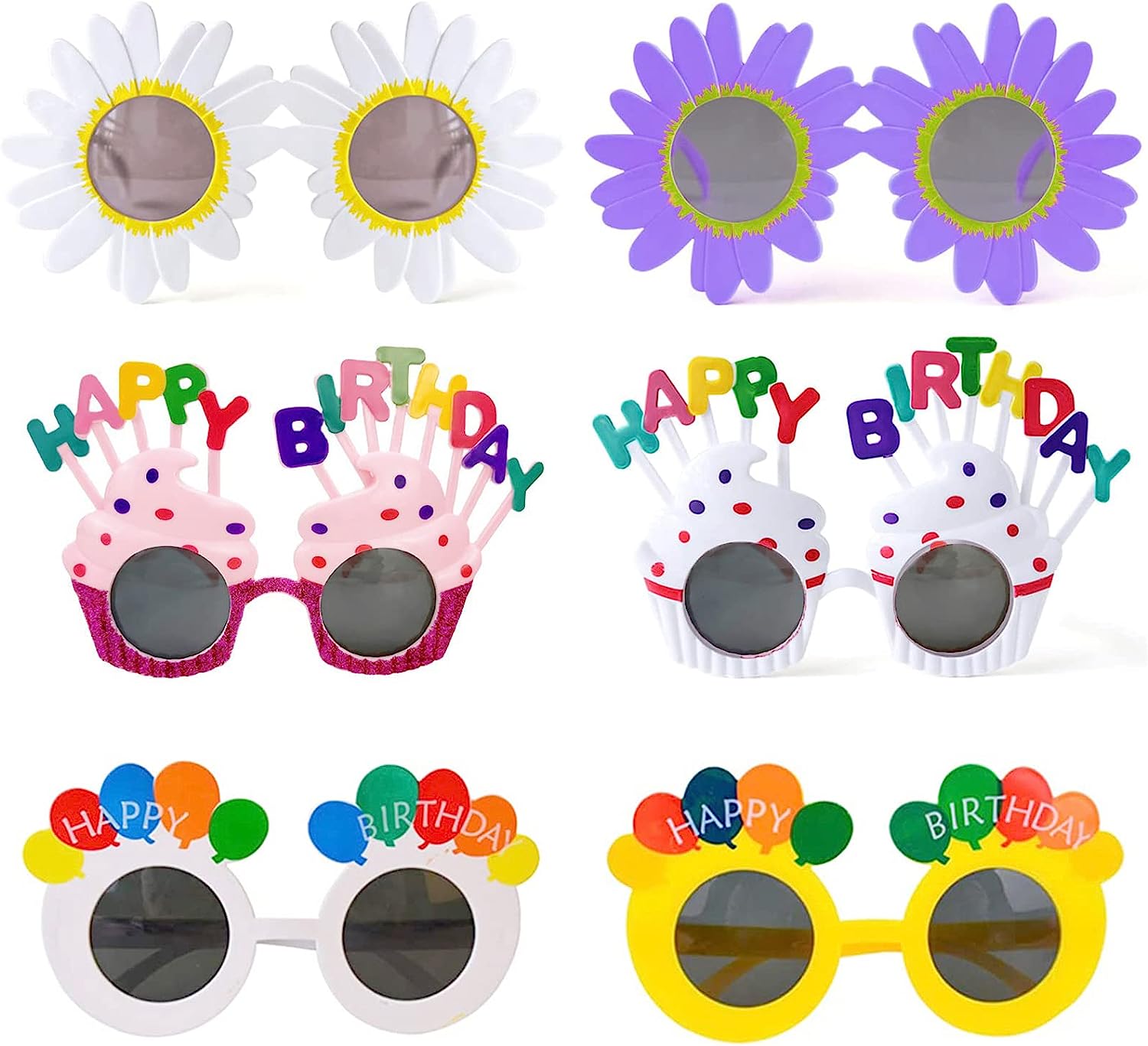【楽天市場】バースデーメガネ 6個セット誕生祝メガネ サングラス おもしろ ハッピーバースデーメガネ ケーキ眼鏡 誕生祝小道具 面白いメガネ 写真/撮影/ロールプレイ道具眼鏡：Monuso