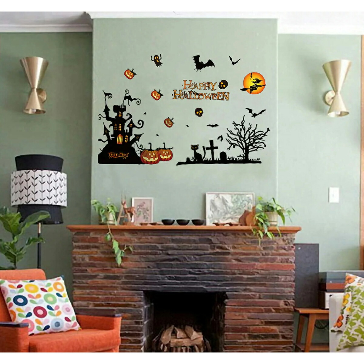 【楽天市場】ハロウィン 飾り ウォールステッカー 静電ステッカー 剥がせる 汚れない 35*50CM 静電気シール 窓ステッカー 壁飾り 部屋 装飾品 インテリア：Monuso