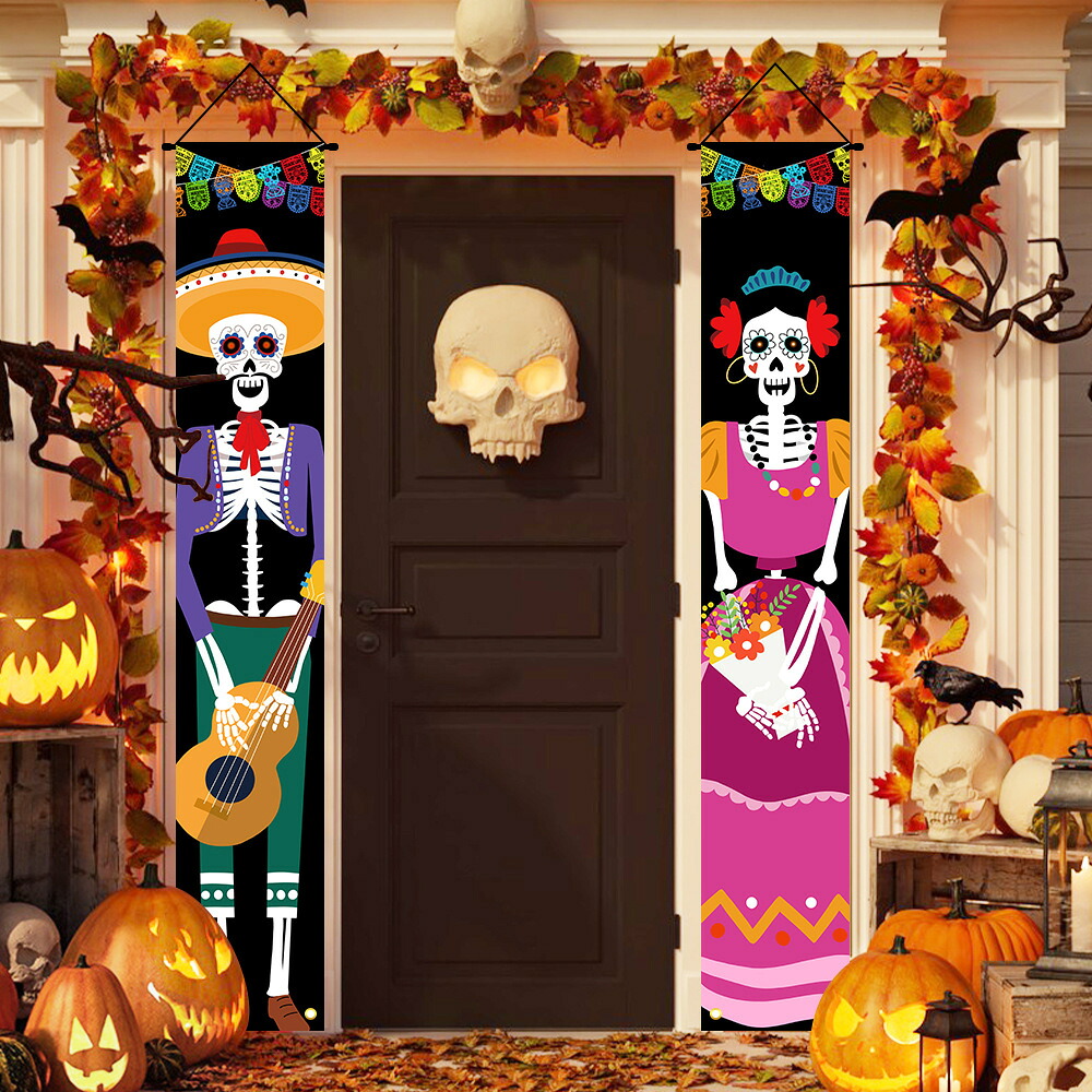 【楽天市場】【半額 楽天スーパーセール】 23年新しいタイプ万聖節装飾品 2対4枚セット 屋外装飾品 ドア飾り 飾り付け 怖い雰囲気装飾 万聖節対聯 家の壁の装飾 ハロウインプレゼント：Monuso