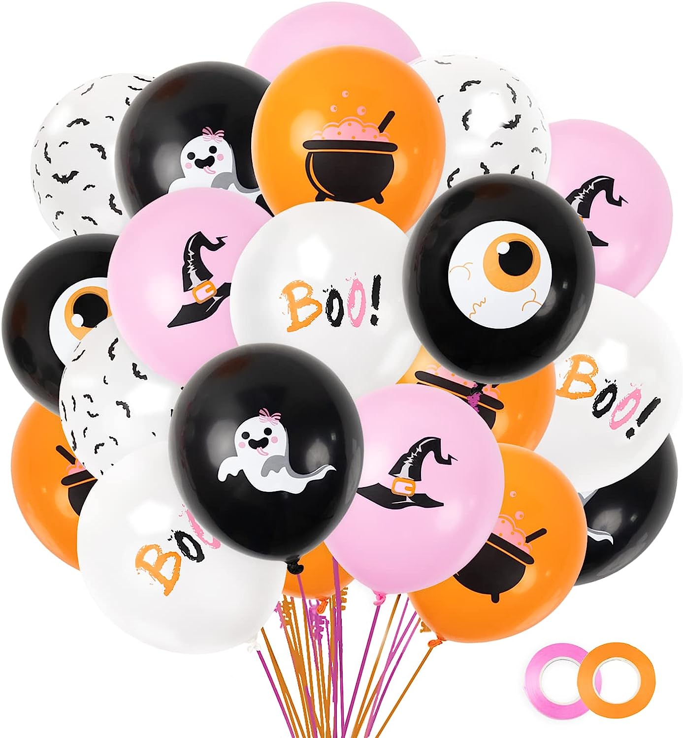 【楽天市場】万聖節飾り 装飾品 風船セット 60個 風船オレンジ ブラック ピンク バルーン ハロウィンパーティー 飾り 写真撮影 装飾 家庭用：Monuso