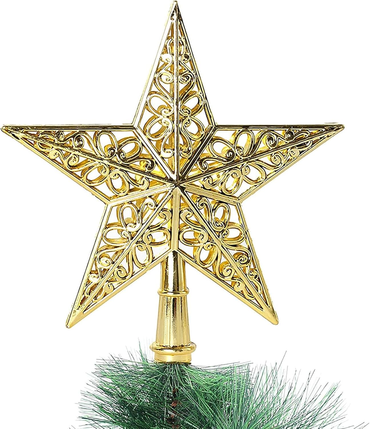 【楽天市場】ゴールドのツリー星トップ クリスマスツリー用オーナメント ツリートップスター 20cm 15cmプラスチック製の星：Monuso