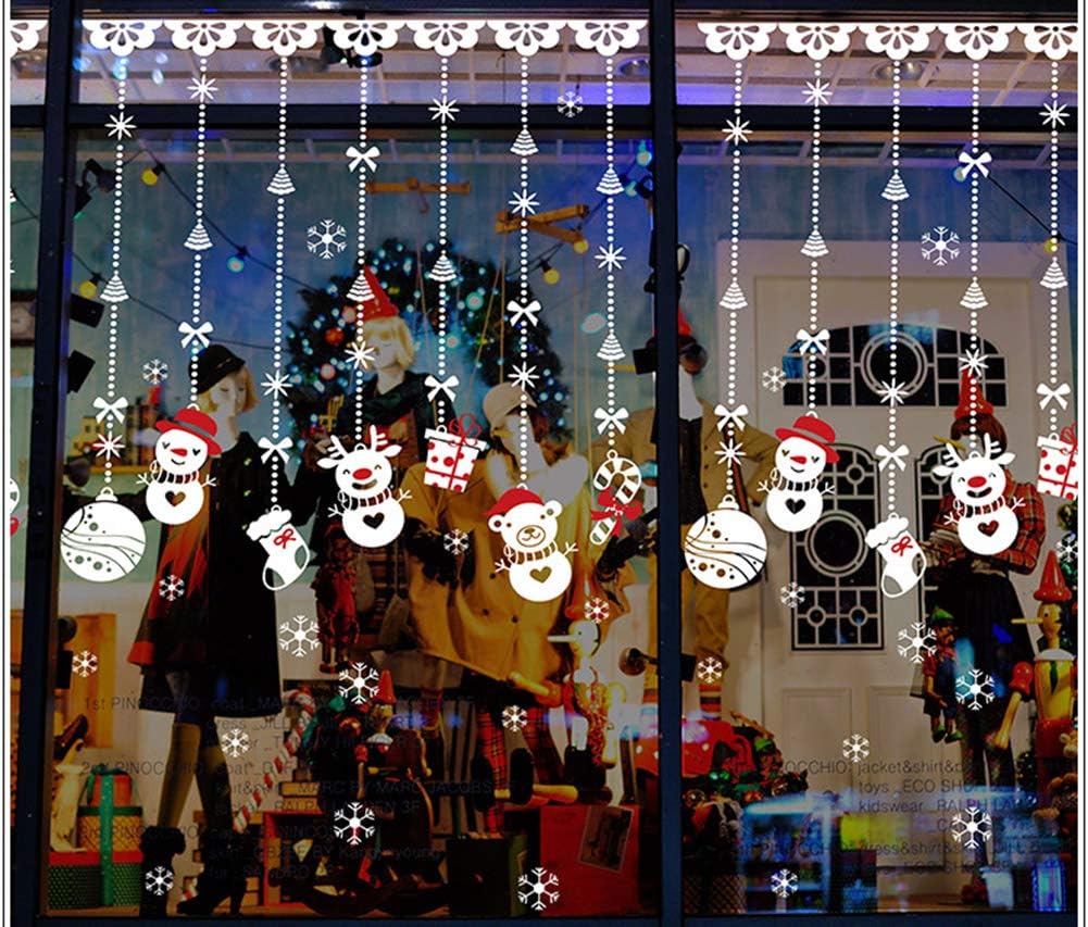 【楽天市場】クリスマス ステッカー 窓 静電ステッカー 飾り サンタクロース クリスマスツリー 雪だるま 白鹿 DIYドアと窓の壁画ステッカー 動くことができる インテリア：Monuso