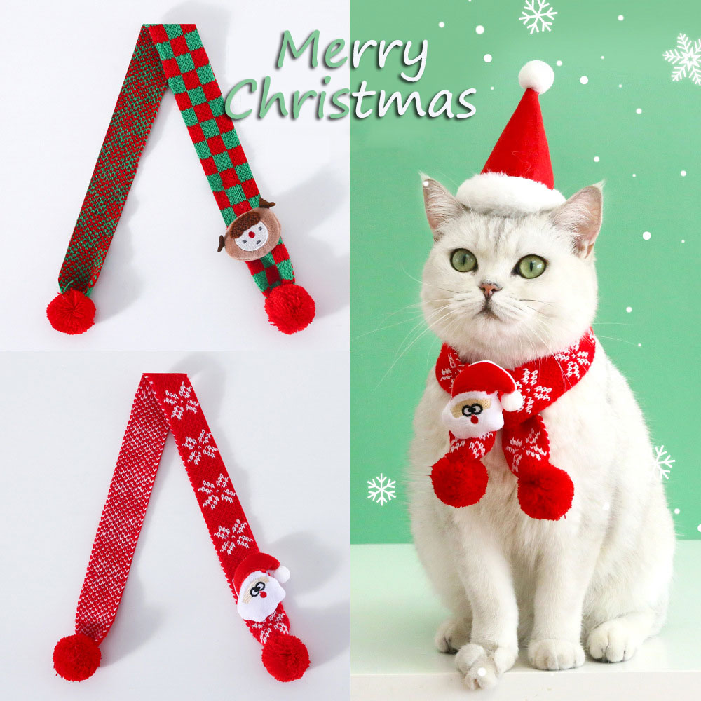 【楽天市場】クリスマス 猫 帽子 マフラー 2点セット ニット 毛糸 サンタ 毛玉 猫用 ペット用 可愛い 装飾 プレゼント用 クリスマスペット用品 記念撮影：Monuso