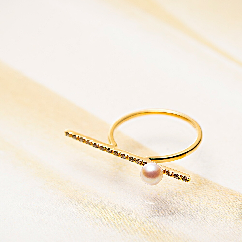 【楽天市場】パール ダイヤモンド リング Classy パールリング K18 レディース 18金 真珠 指輪 6月 誕生石 DES0202CLASSY00000 ムーンレーベル Moon ...