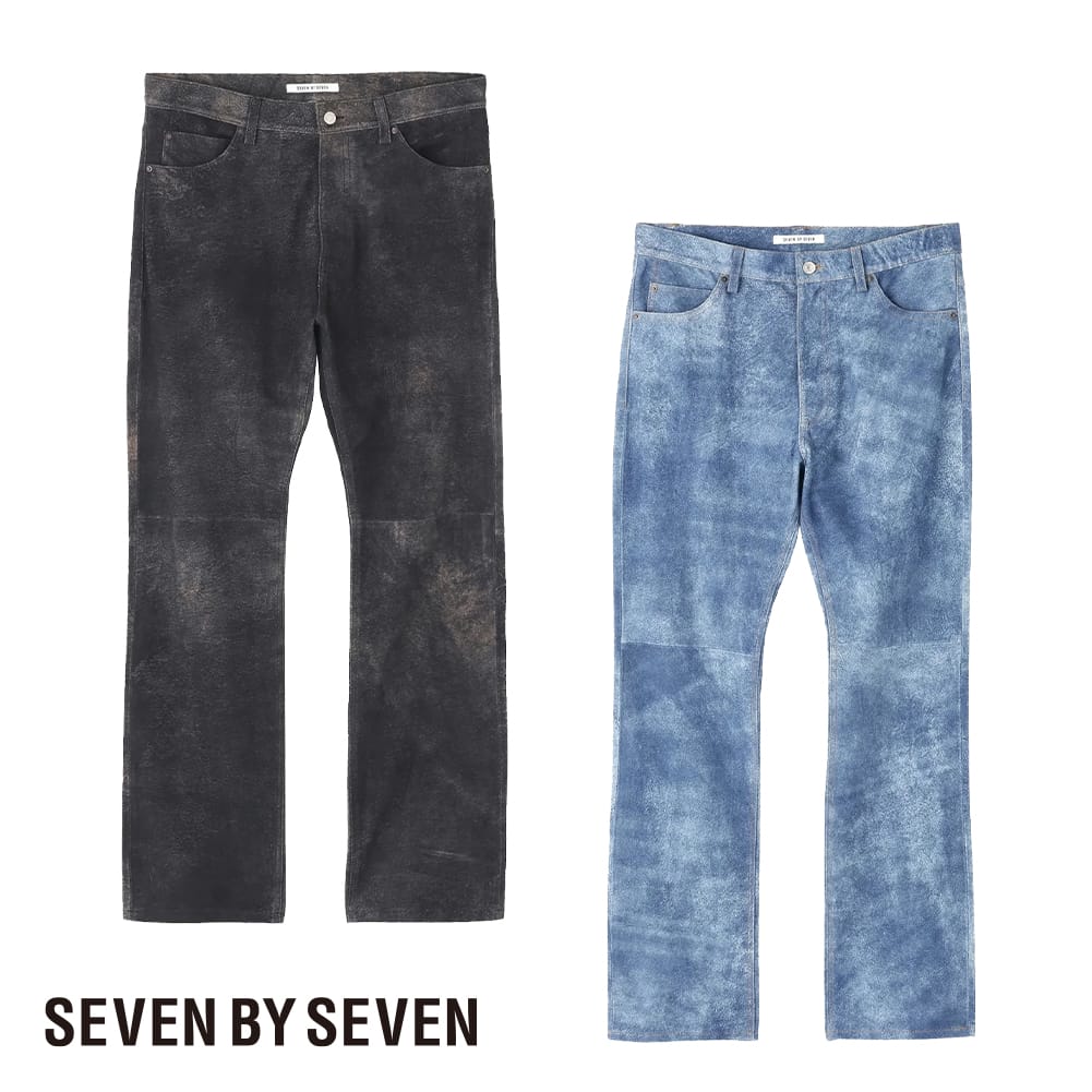 【楽天市場】【返品交換送料無料】SEVEN BY SEVEN（セブンバイセブン）LEATHER 5P FLARE PANTS ‐ Goat ...