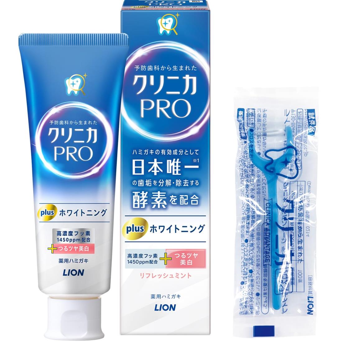 【楽天市場】クリニカ PRO Plus ホワイトニングハミガキ リフレッシュミント 95g+フロス付き [医薬部外品] 歯磨き粉 歯周病 高濃度フッ素 (1450ppm配合)：morro