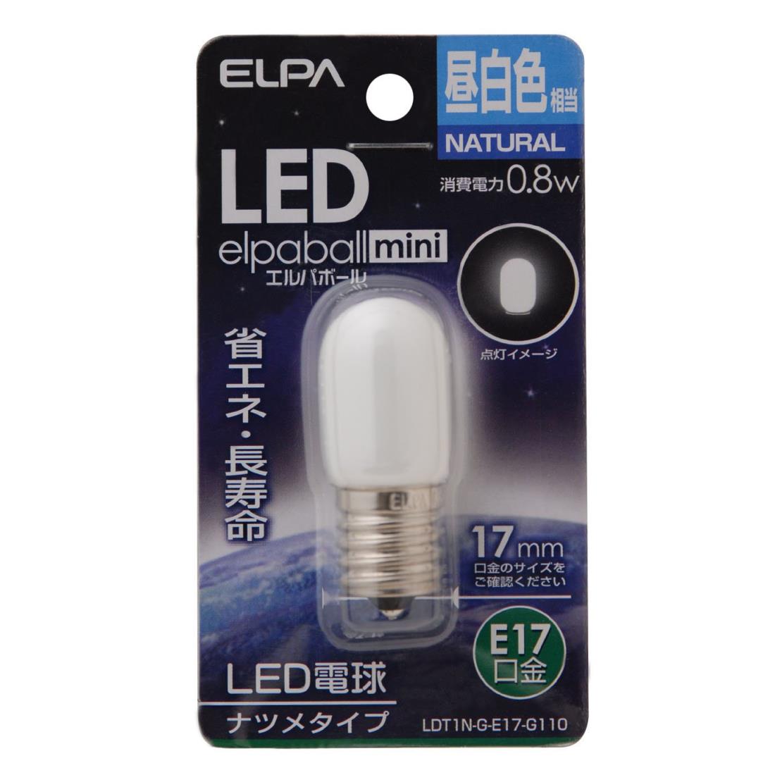 【楽天市場】エルパ (ELPA) LEDナツメ形 LED電球 照明 E17 100V 0.8W 昼白色 屋内用 LDT1N-G-E17-G110：morushop楽天市場店