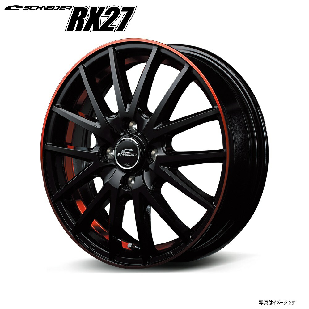 【楽天市場】マルカ MARUKA タイヤ ホイール SCHNEDER シュナイダー RX27 15インチ ホンダ N-BOX 4本 ホール 4 BK/リム&UCPO+RED：MOTO-OCC ...