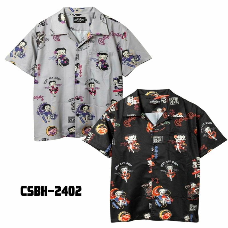 【楽天市場】HARAKIRI×BETTY BOOP ハラキリ ベティ 総柄プリント半袖開襟シャツ 柄シャツ (CSBH-2402 ...