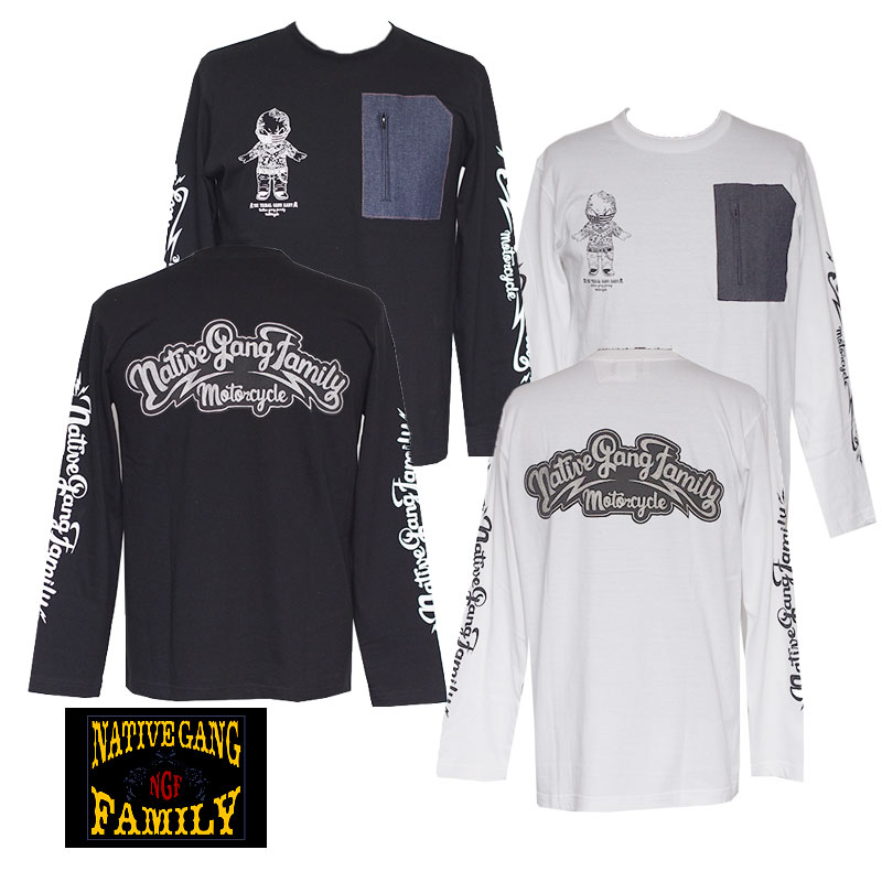 【楽天市場】NATIVE GANG FAMILY｜長袖 Tシャツ NGF45-653 NGFロゴチェーンステッチ ロンT｜2カラー・3サイズ ...