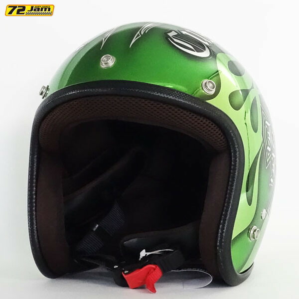 【楽天市場】72JAM Helmet IP-1003 カスタム72JAM フレイムス Newクロス グリーン FREEサイズ(57-60cm未満)：二輪用品店 MOTOSTYLE 楽天市場店