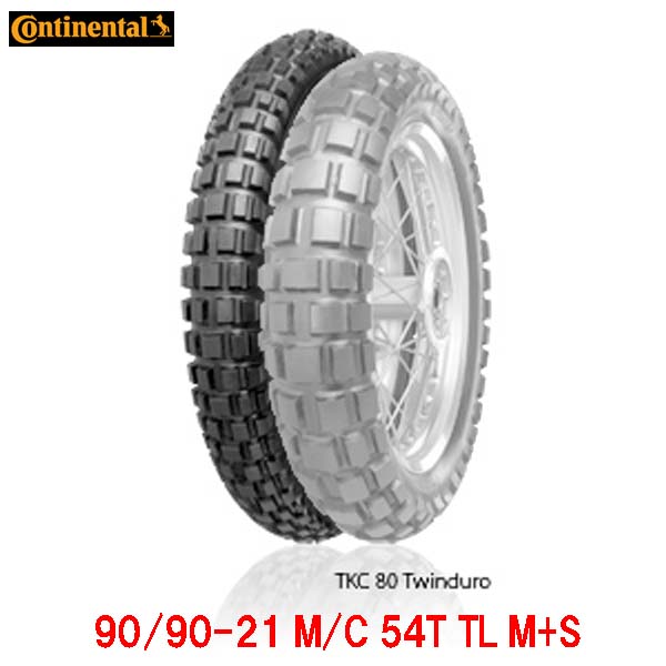 【楽天市場】Continental TKC 80 Twinduro 90/90-21 M/C 54T TL M+S フロントタイヤ：二輪用品店 ...