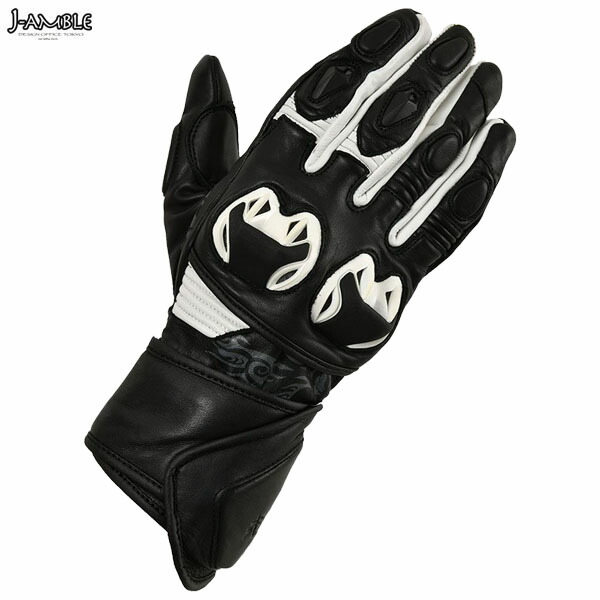 【楽天市場】J-AMBLE WBGN-223 ハードライドレザーグローブ 弐黒堂 BLACK/WHITE：二輪用品店 MOTOSTYLE 楽天市場店