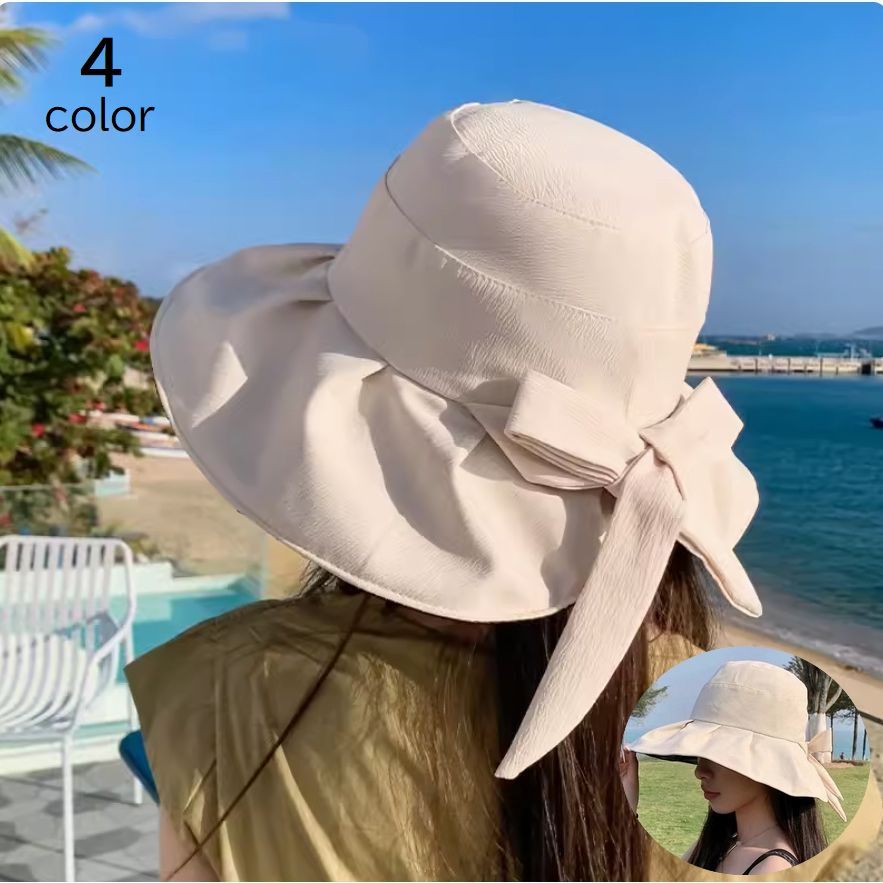 【楽天市場】送料無料 女優帽 帽子 つば広 ハット レディース 女性 婦人 ぼうし リボン 紫外線対策 UV対策 日除け 日よけ 無地 単色 ブラック ホワイト カーキ イエロー おしゃれ ...