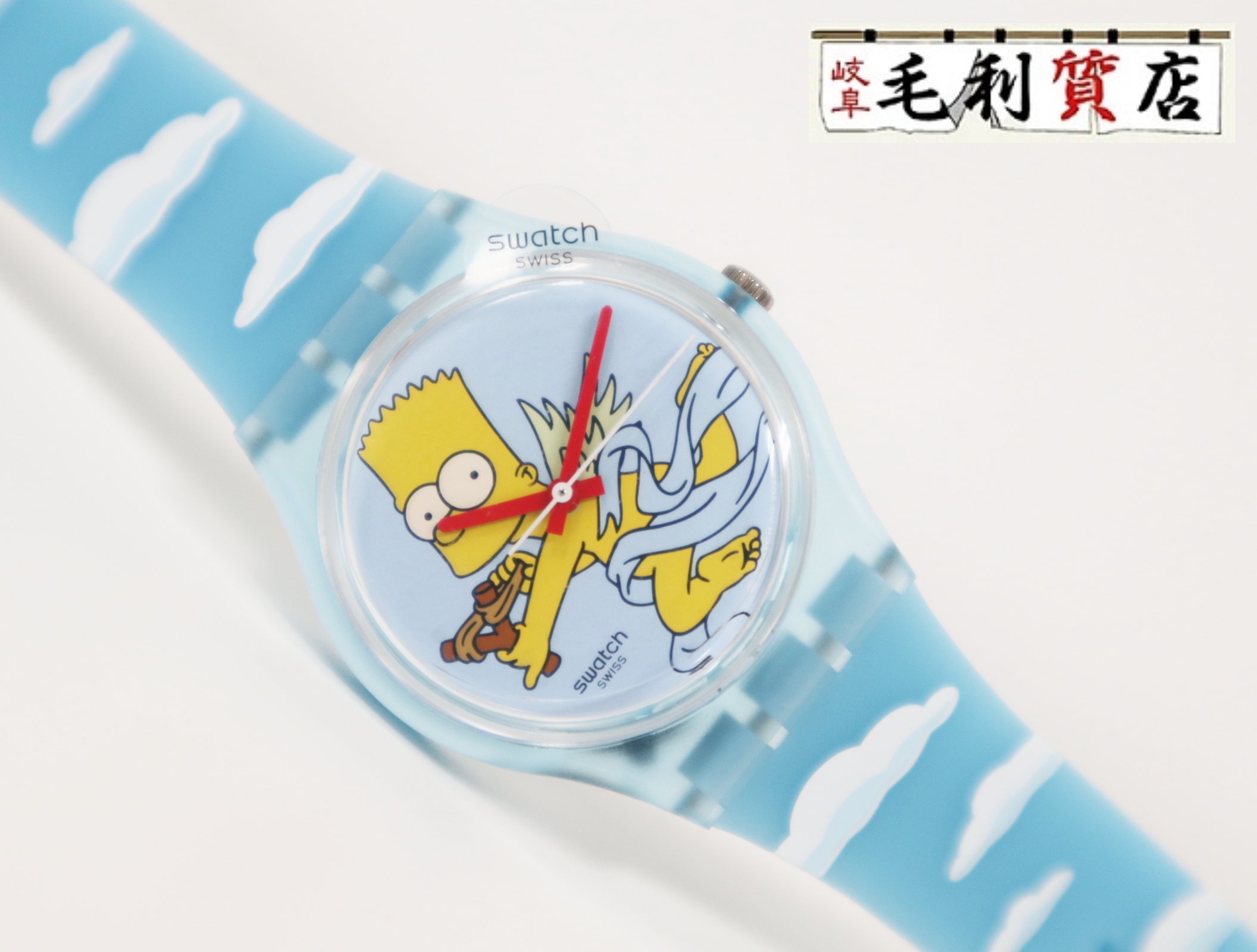 【楽天市場】スウォッチ SWATCH ザ シンプソンズ コラボモデル ANGEL BART SO28Z115 ユニセックス ラバー スカイ ...