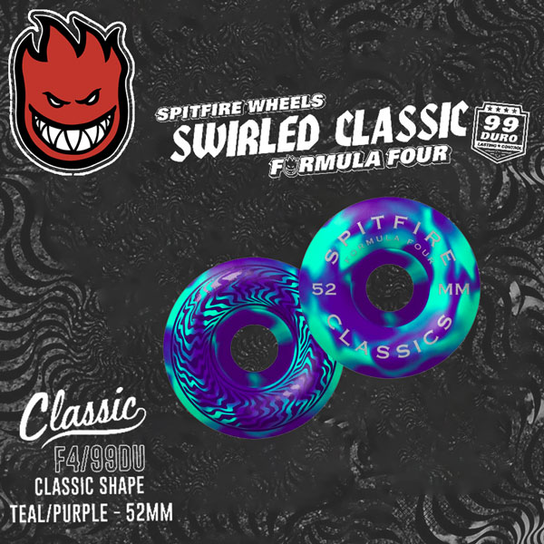 【楽天市場】ウィール スピットファイア SPITFIRE WHEELS F4/99DU CLASSIC SHAPE 52mm 4個set ...