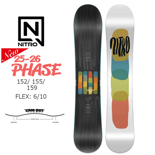 【楽天市場】【予約】 25-26 ナイトロ フェイズ NITRO PHASE スノーボード 板 25-26-BO-NTR 152 155 ...