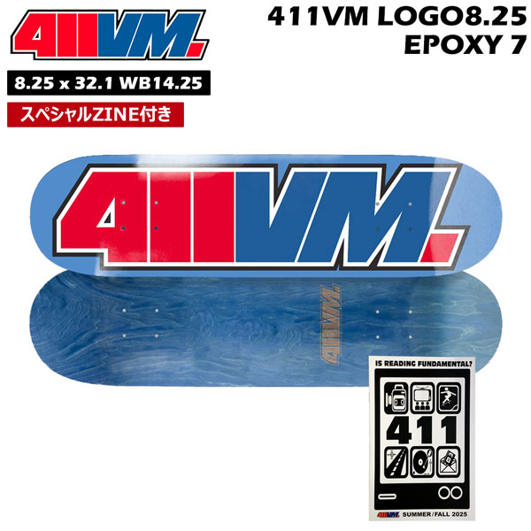 【楽天市場】スケボー デッキ 411VM DECKS 411VM Logo EX7 Deck 8.25 x 32.1 WB14.25 ...