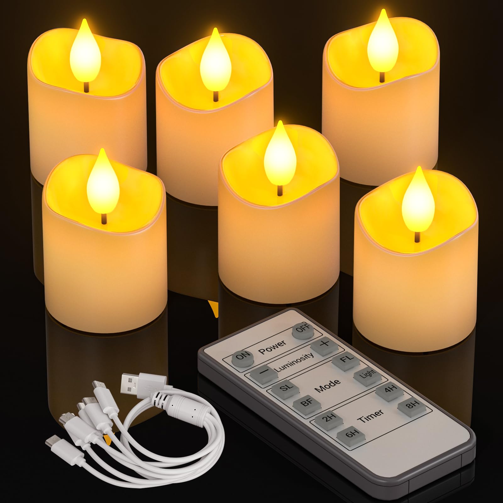 【楽天市場】PChero キャンドルライト ledキャンドル usb-C充電式 キャンドルライト 充電式 タイマー機能 省エネ 充電式ライト ...