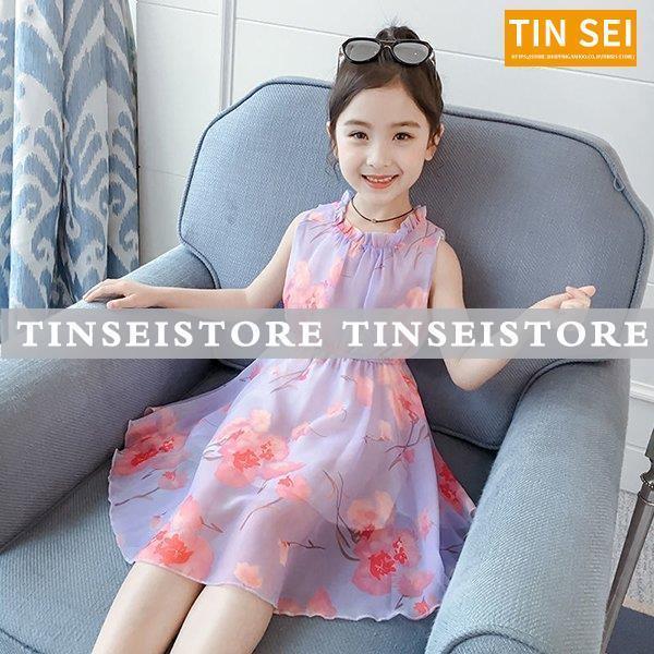 【楽天市場】ワンピースキッズ子供服女の子夏キッズワンピースシフォンワンピースノースリーブ花柄子供ドレスジュニア子どもお姫様おしゃれ可愛いカジュアル：SHOT LIFE