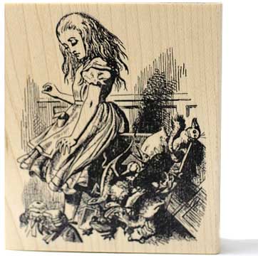 【楽天市場】【ウッドスタンプ】不思議の国のアリス ウッドマウント スタンプ ”Tipping Over the Jury Box"：ミセスリビング