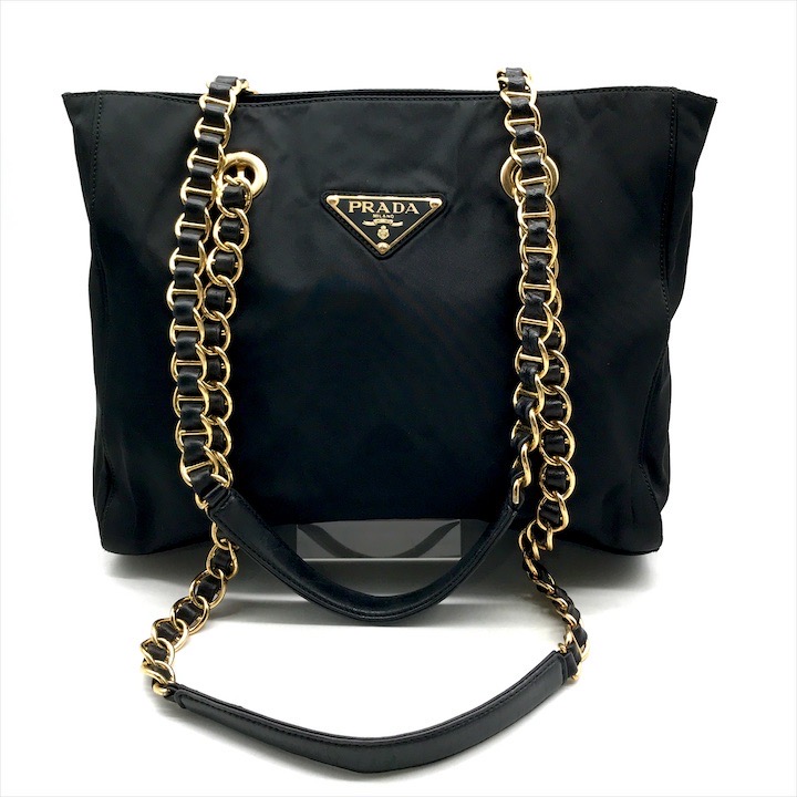 【楽天市場】【中古】美品 PRADA プラダ テスート ナイロン 三角ロゴ トート ショルダー バッグ ブラック k2306：BEGINSELL