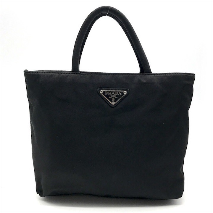 【楽天市場】【中古】良品 PRADA プラダ テスート 三角ロゴ ナイロン ハンド バッグ ブラック k2323：BEGINSELL