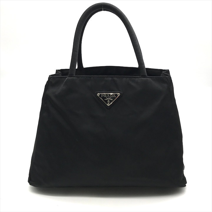 【楽天市場】【中古】美品 PRADA プラダ 三角ロゴ ナイロン テスート ハンド バッグ ブラック k2525：BEGINSELL
